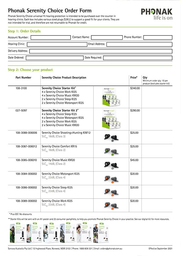 Serenity Choice marketing catalogue – Phonak Marketing Catalogue
